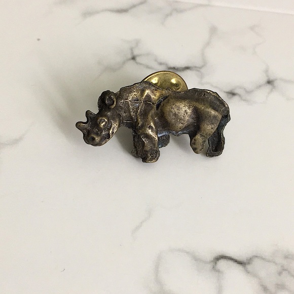 Vintage | Jewelry | Vtg Rhino Lapel Pin | Poshmark